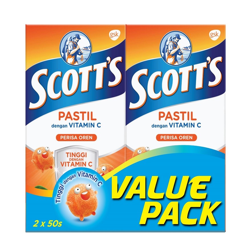 SCOTT'S Vitamin C Pastilles Orange 50SX2 For Kids | Shopee Malaysia