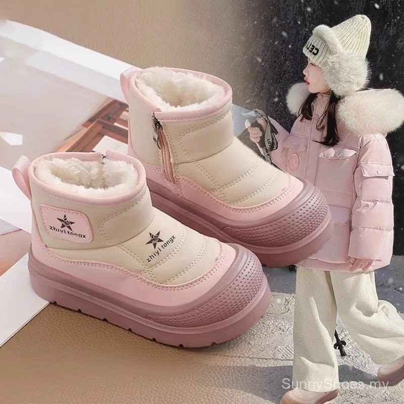 Girls' Winter Shoes Snow Boots Fleece-lined Thickened Winter Children's ...