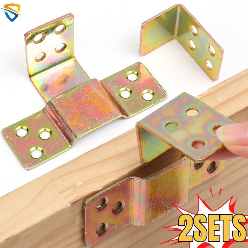 Wooden Bed L Shape & Flat Plate Hinges Bed Rail Metal Fixing Brackets ...
