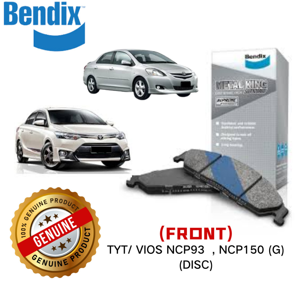 Bendix DB1785 MKT & GCT Front Brake Pad - Toyota Vios NCP93 , NCP150 (G ...