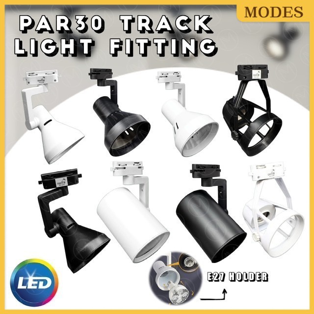 LED TRACK LIGHT BK/WH HOUSING FITTING E27 BULB HOLDER CEILING TRACK ...
