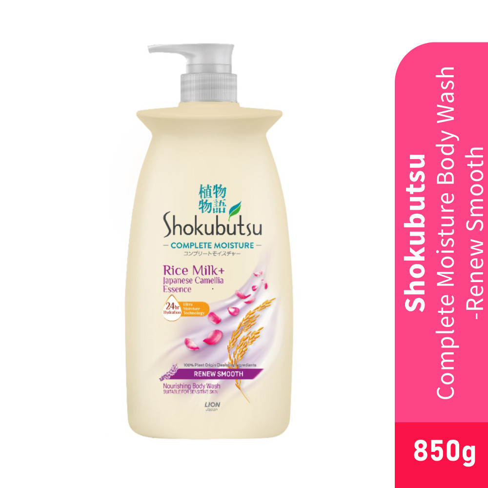 SHOKUBUTSU Body Wash Complete Moisture 850g - Renew Smooth, Sabun Badan ...