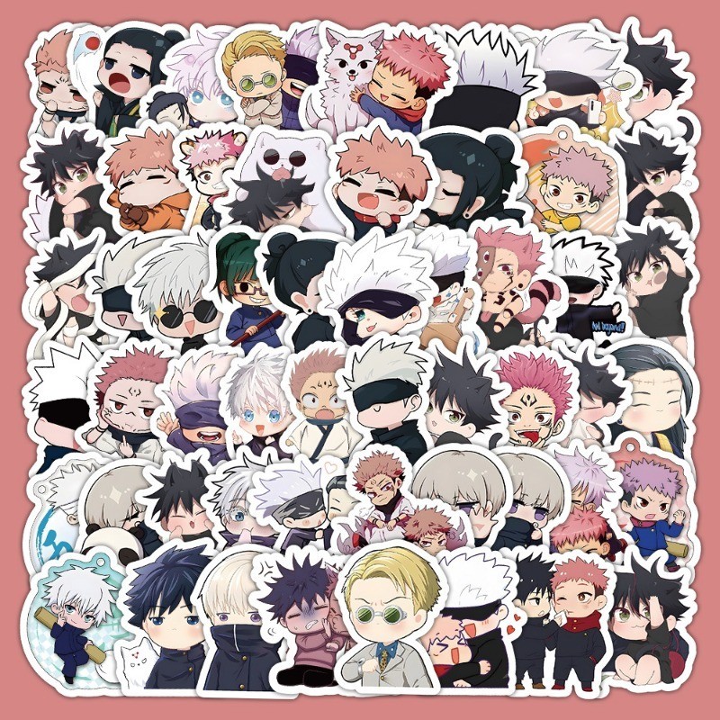 60Pcs Cute Anime Cartoon Jujutsu Kaisen Stickers Itadori Yuji Satoru ...