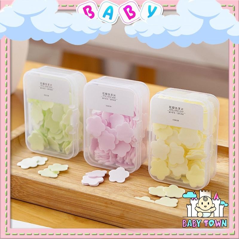 Portable Mini Handwashing Soap Flake Travel Box Paper Soap Student ...