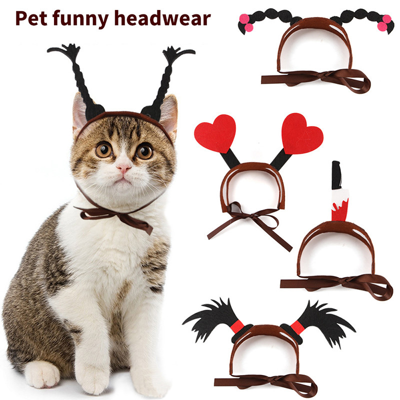 SUM Pet Cosplay Costume Halloween Funny Devil Horns Pet Cat Dog ...