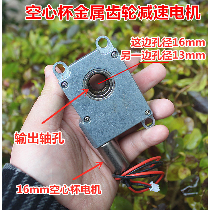 16mm Hollow Cup Gear Motor All-Metal Gear Turbo Snail Reduction Motor ...