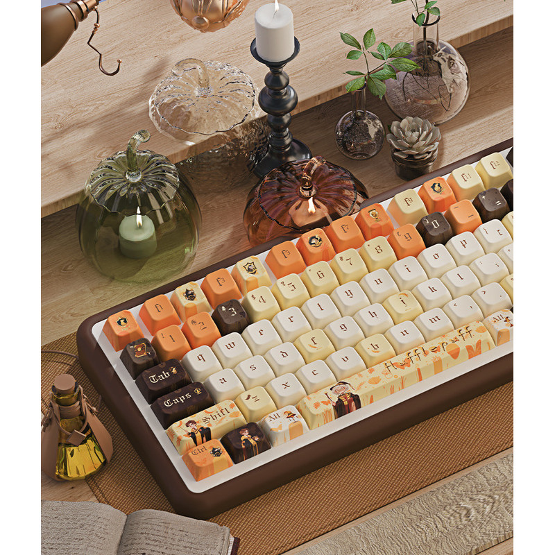 Hufflepuff Harry Potter Theme PBT Dye-Sub MDA Profile Custom Keycap Set ...