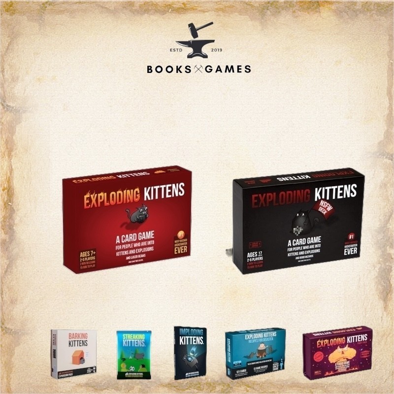 Exploding Kittens Card Games (Red /NSFW/Imploding Kittens/Recipes for Disaster/Streaking/Barking ...