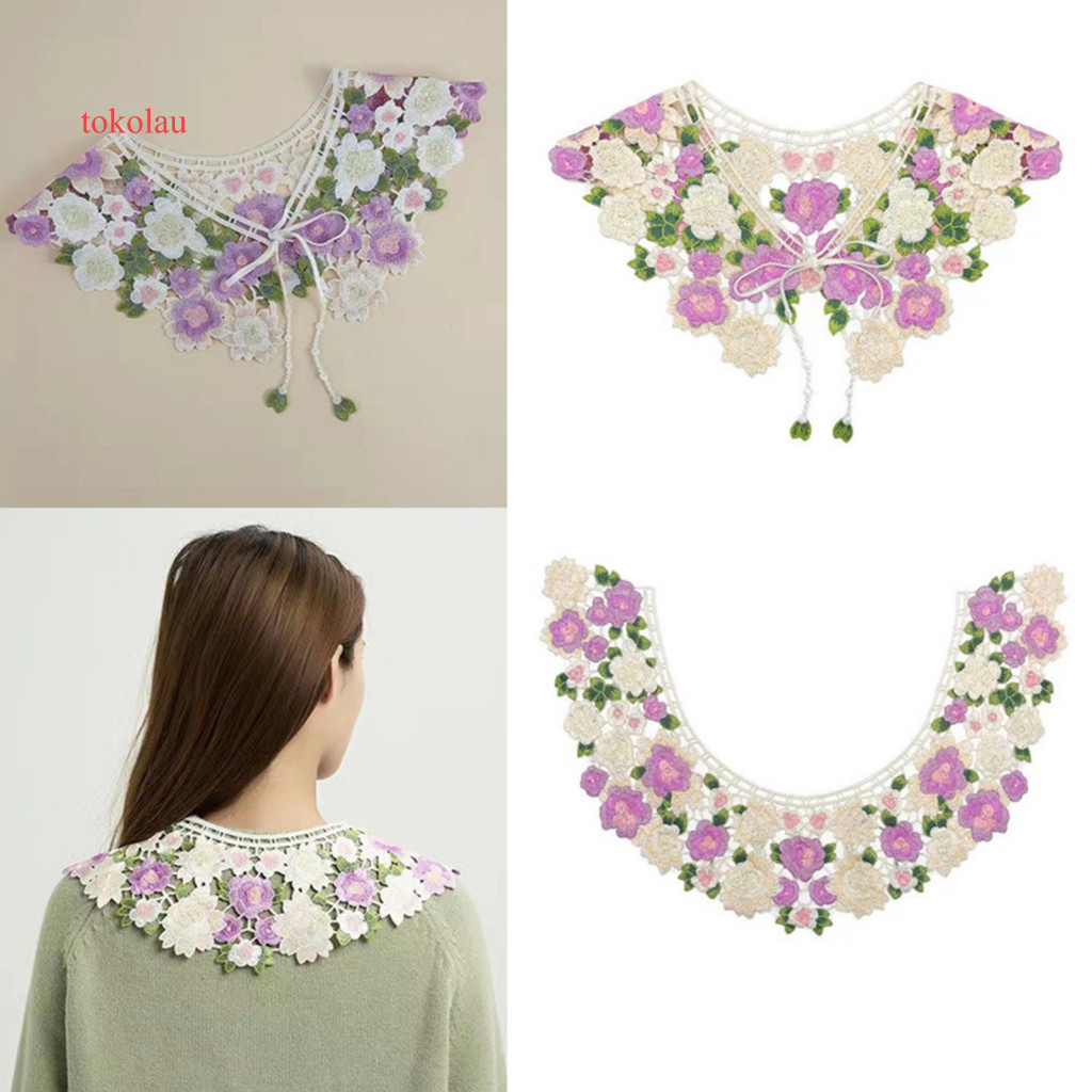 Peter Pan Embellished Collar Detachable Half-shirt Collar Vintage ...