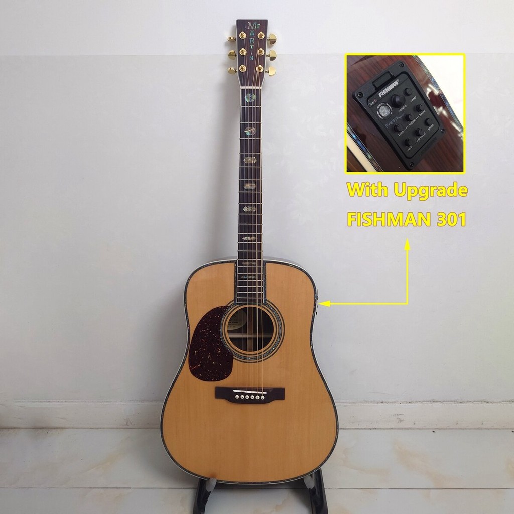 Left-handed Martin D45 Natural Solid Spruce Top Acoustic Guitar With ...