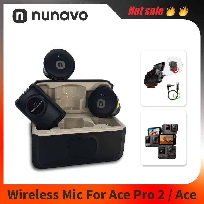 Wireless Microphone Mic for Insta360 Ace Pro2/ace Pro/ace Ai Action 360 ...