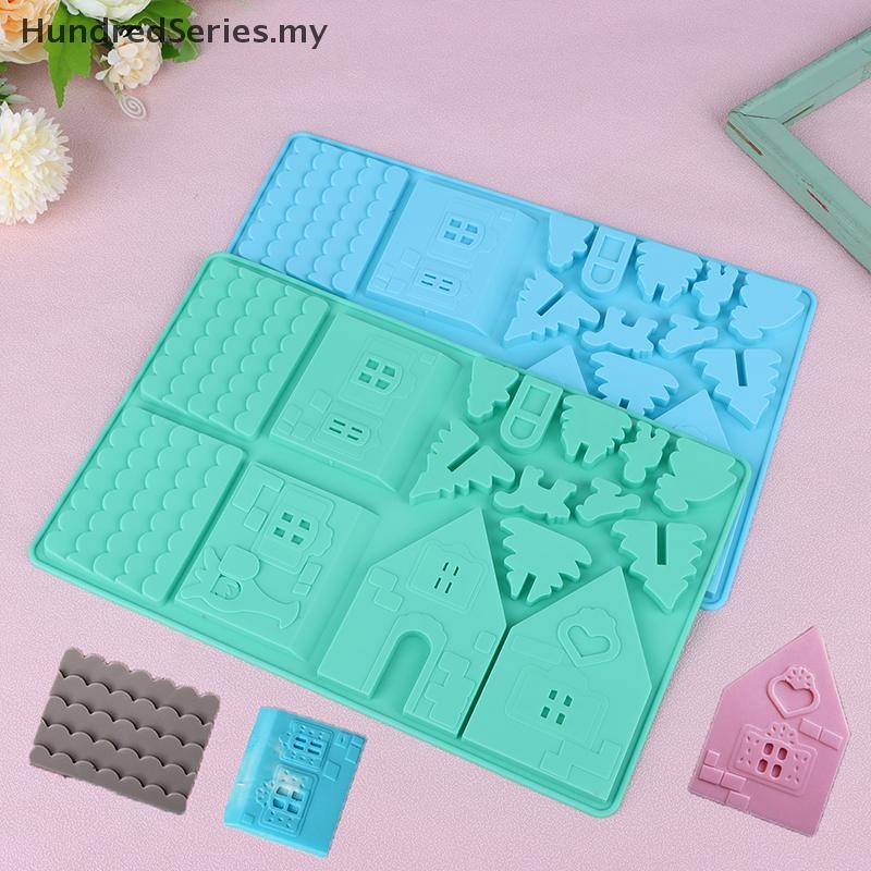 [HundredSeries] Silicone Building Block Christmas House Chocolate Mold ...