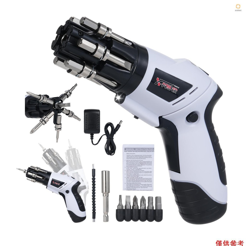 Ado)4.8V Cordless Screwdriver Rechargeable 6-Claws Electric Screwdriver ...