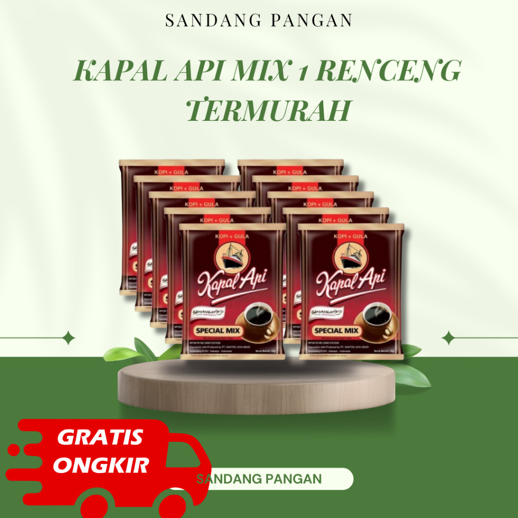 Kapal API COFFEE SPECIAL MIX SUGAR COFFEE CONTAINS 10 SACHETS 25gr ...