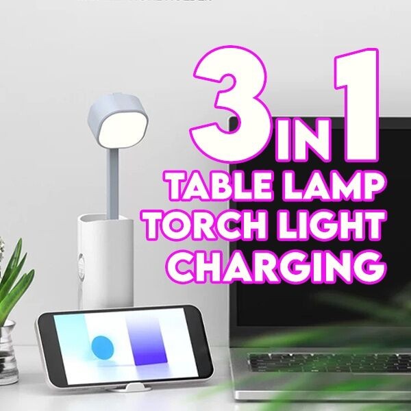 MYREADYSTOCK 3 in 1 Study Table Lamp Bedside Rechargeable Night Light ...
