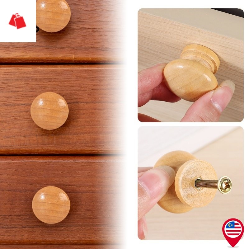 BK-Modern Style Simple Round Wooden Handle/ Single Hole Round Log ...