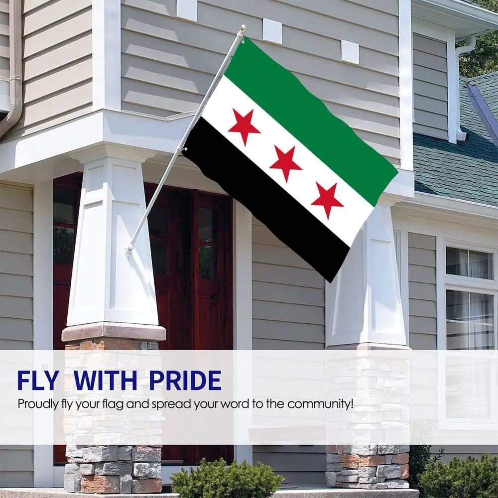 90*150cm Syria Fag The Syrian Arab Republic Syrian Three Star Flag ...