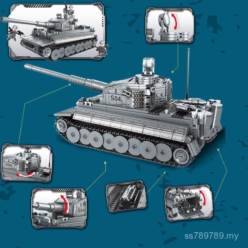 German Tiger World War II Tank Heavy Compatible Lego Hardness Huge ...