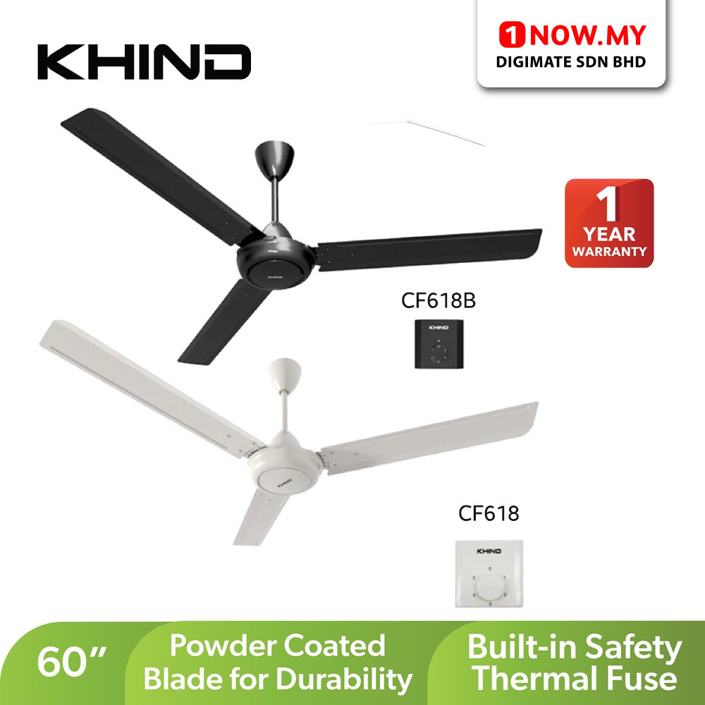 KHIND 60" Ceiling Fan CF618 (Random Color) | 5 Star Energy Efficient ...
