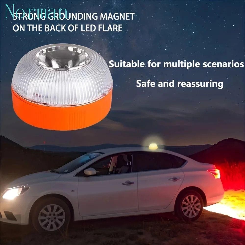 NORMAN Safety Beacon Flashing Lamp, Magnetic Attraction Bright Car ...