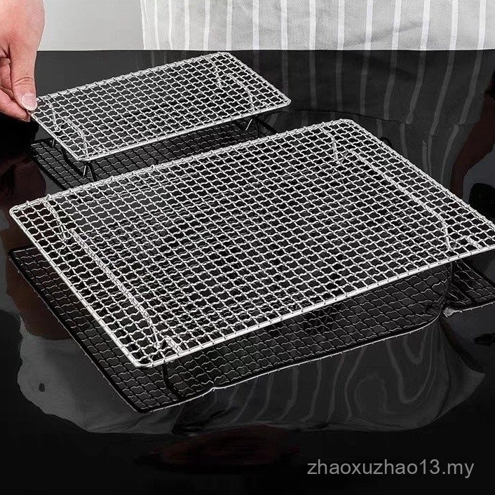 304 Stainless Steel Barbecue Mesh Rectangular with Feet Draining Oil ...