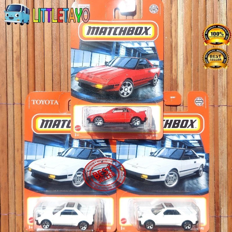 MERAH PUTIH Matchbox 1984 Toyota MR2 2021 White 2022 Red 2023 Blue ...