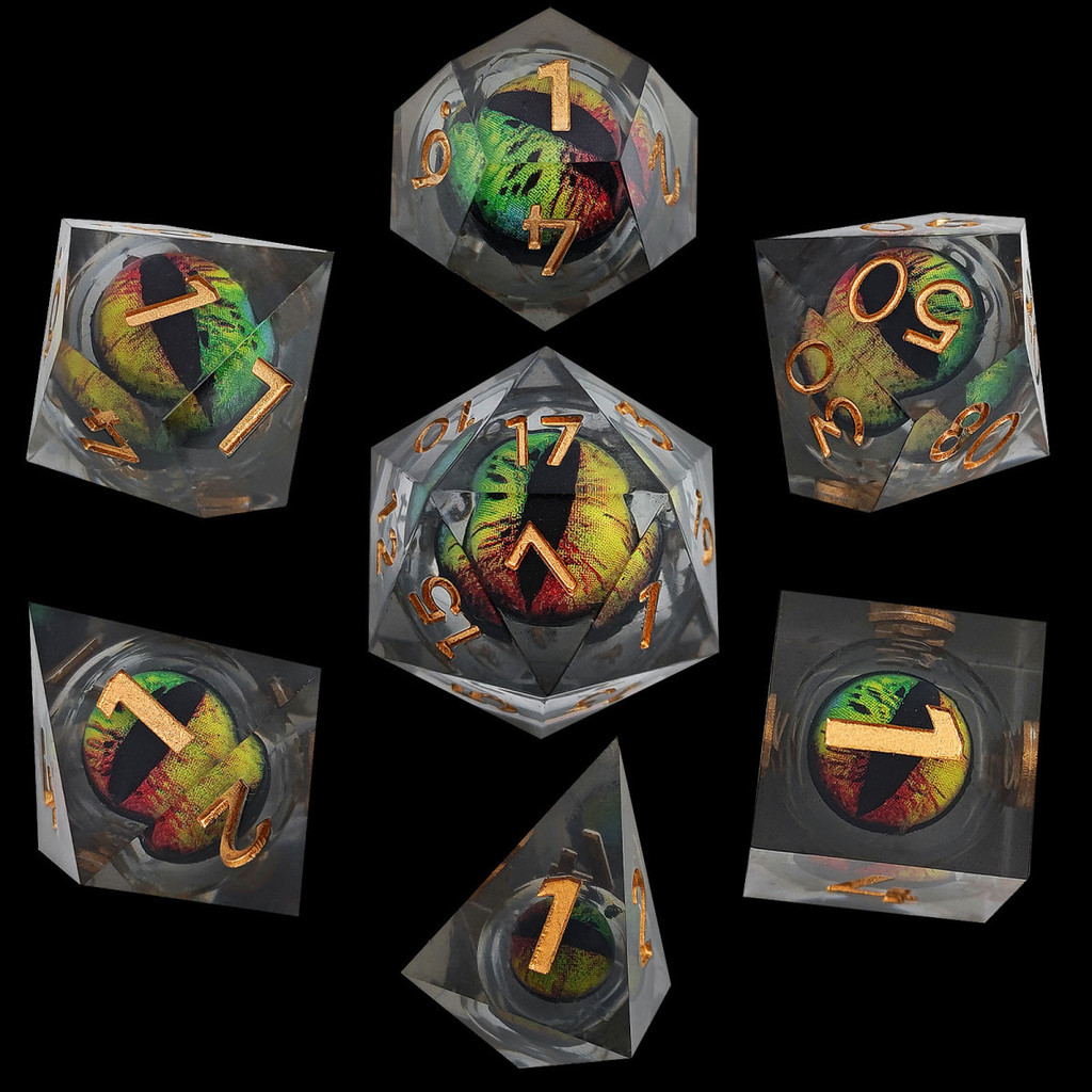 Resin Glitter Dice Longan COC Running Group DND Board Game Dungeons and Dragons TRPG Cthulhu ...