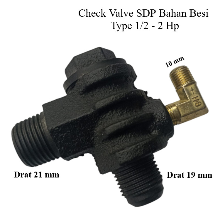 Check Valve for SDP Type 1/2 - 2 Hp Compressors, Iron + Elbow | Shopee ...