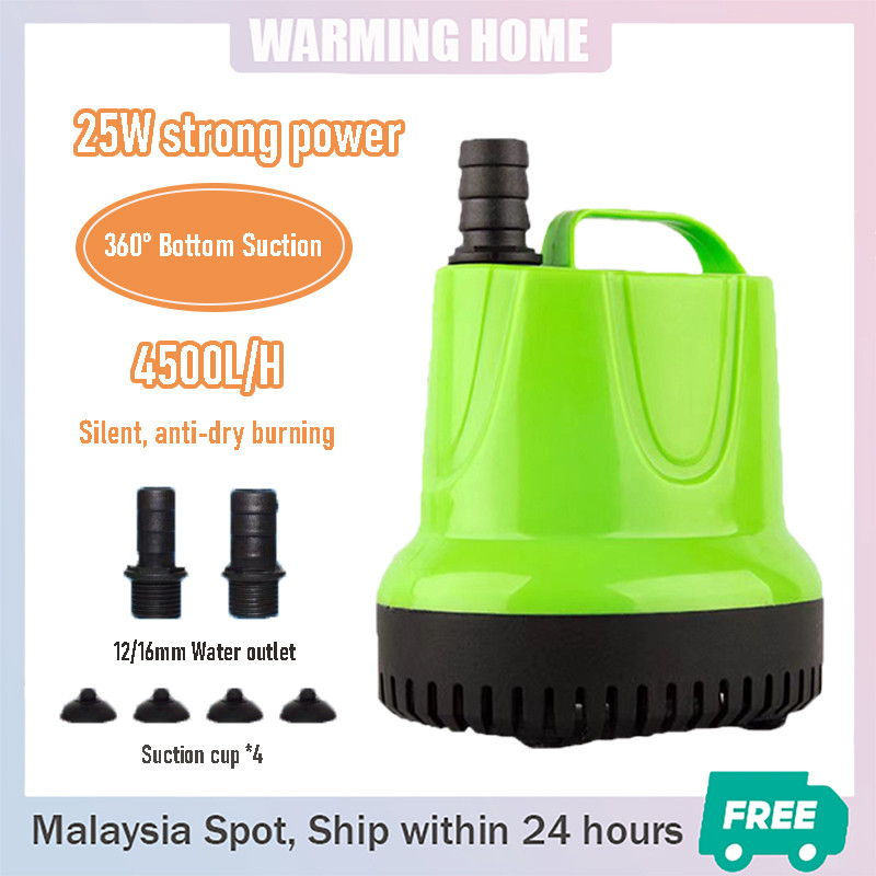 [360° Bottom Suction] 25W-4500L/H Submersible Fish Tank Bottom ...