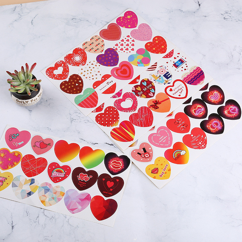 New Heart Stickers for Valentines Day Wedding Gift Packing Bag Labels ...