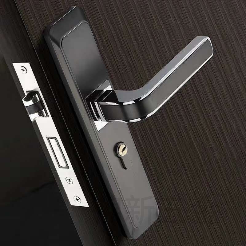 Indoor door lock set mute door lock steel solid wood bedroom door lock ...