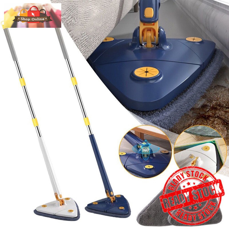 Self Twist Mop Hands Free Squeeze Triangle Mops Rotatable Flat Mop Floor Window Household ...