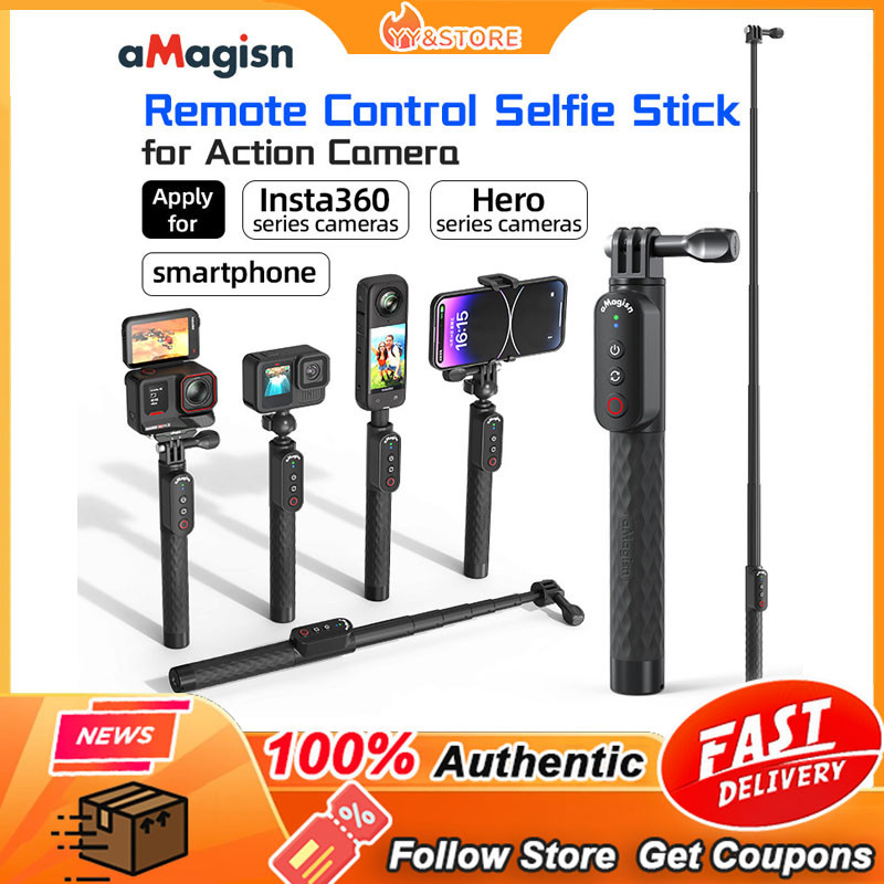 aMagisn action camera Bluetooth remote control selfie stick For ...
