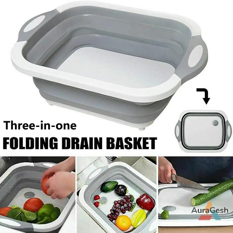 [AuraGesh] Household Folding Wash Basin Portable Sink Foot Bucket ...