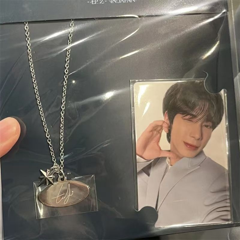 KPOP Idol TOMORROWXTOGETHER PROMISE EP2 Same Style Metal Necklace Fan ...