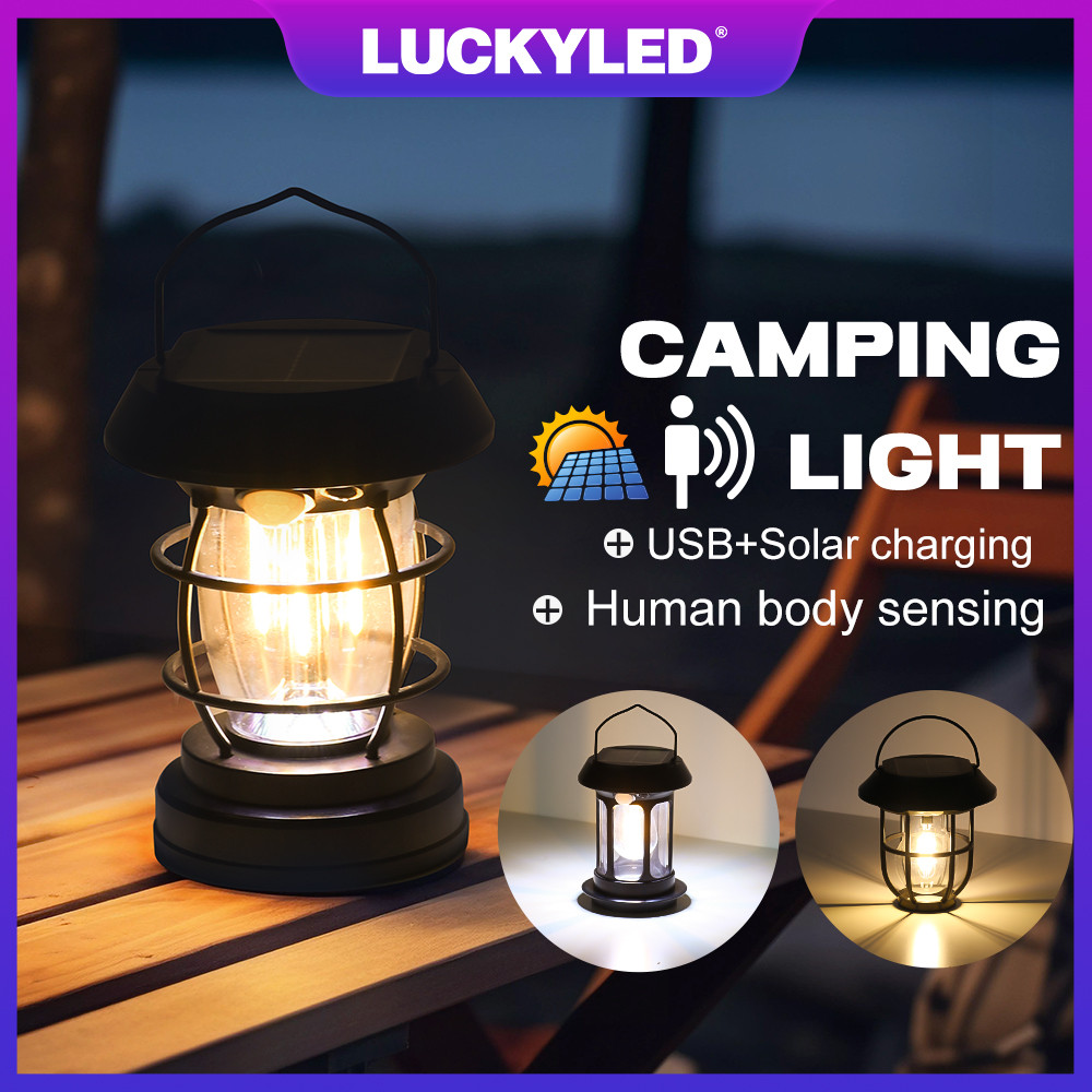 Luckyled Solar Outdoor Camping Lamp Solar And USB Rechargeable Portable ...