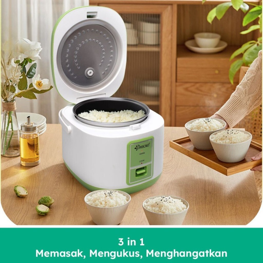 MESIN [ONLOOK] Rice Cooker 1.2 Liter Non-Stick Steamed Boiled Rice ...