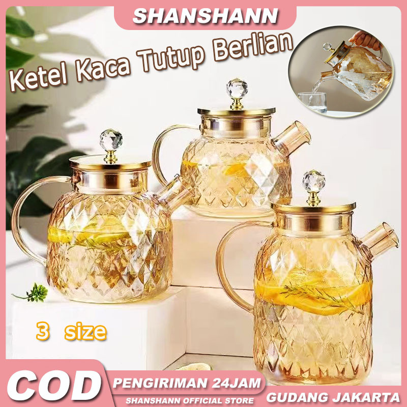 Borosilicate Hot Water Pitcher Hot Water Pitcher Glass Teapot Cooking ...