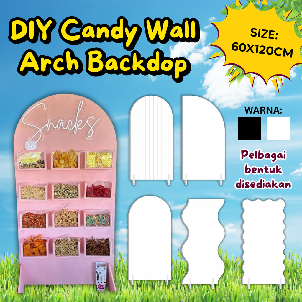 Candy wall snack wall board arch backdrop DIY board with foot base ...