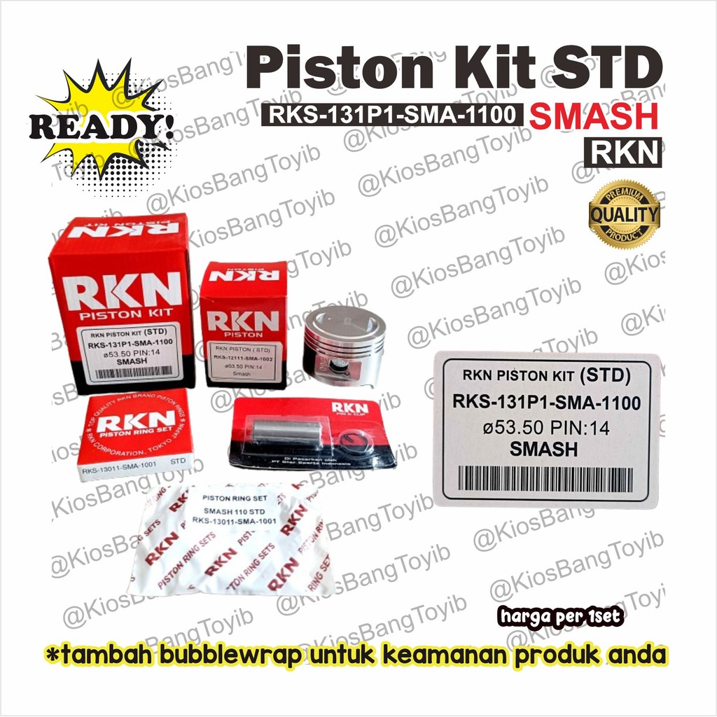 Piston Kit Suzuki Smash Std 0.25, 0.50, 0.75, 1.00 (RKN/RIKEN) | Shopee ...