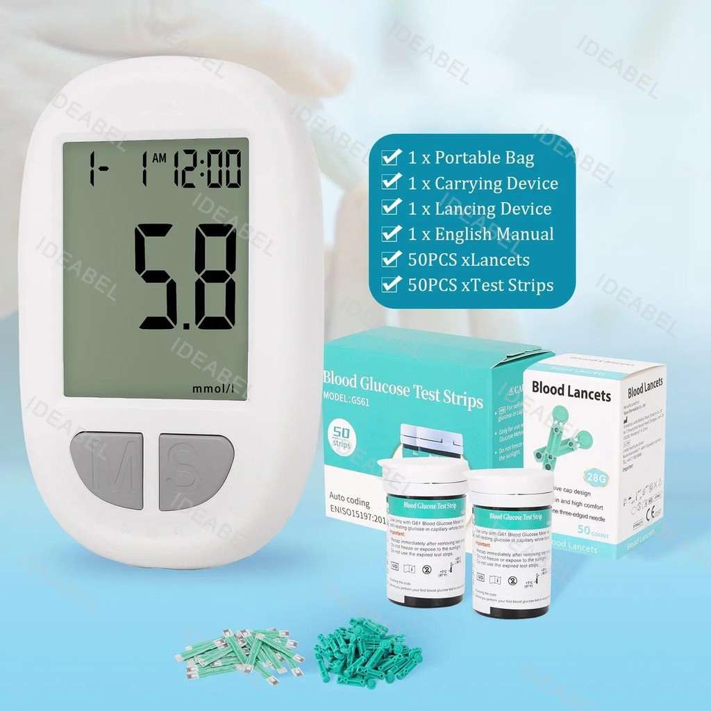 Medical Glucometer 50pcs Test Strips Lancets Blood Glucose Meter Kit ...