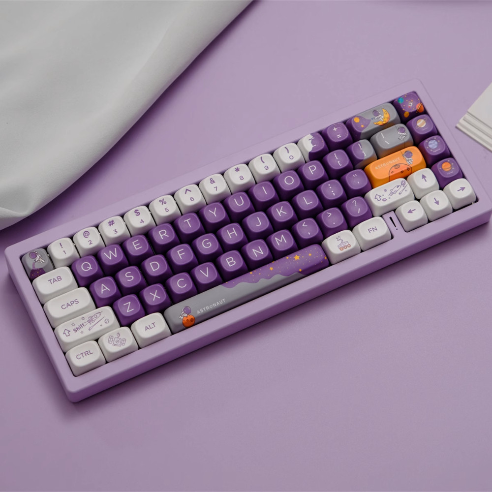 PBT Astronaut Keycaps Purple Black XOA MOA Profile Dye Sublimation ...