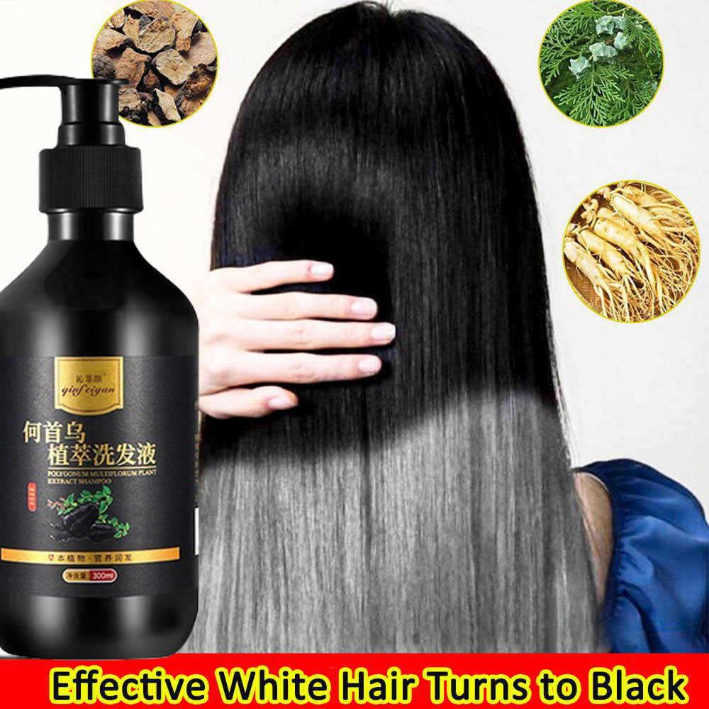 Seven Days of White Hair Turning into Black Hair: Polygonum multiflorum Shampoo Plant Extract ...
