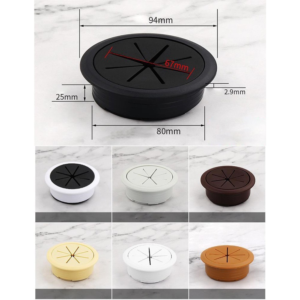 80mm Desk Cable Tidy Wire Hole Cover Cap Plug ABS Material Multicolor ...