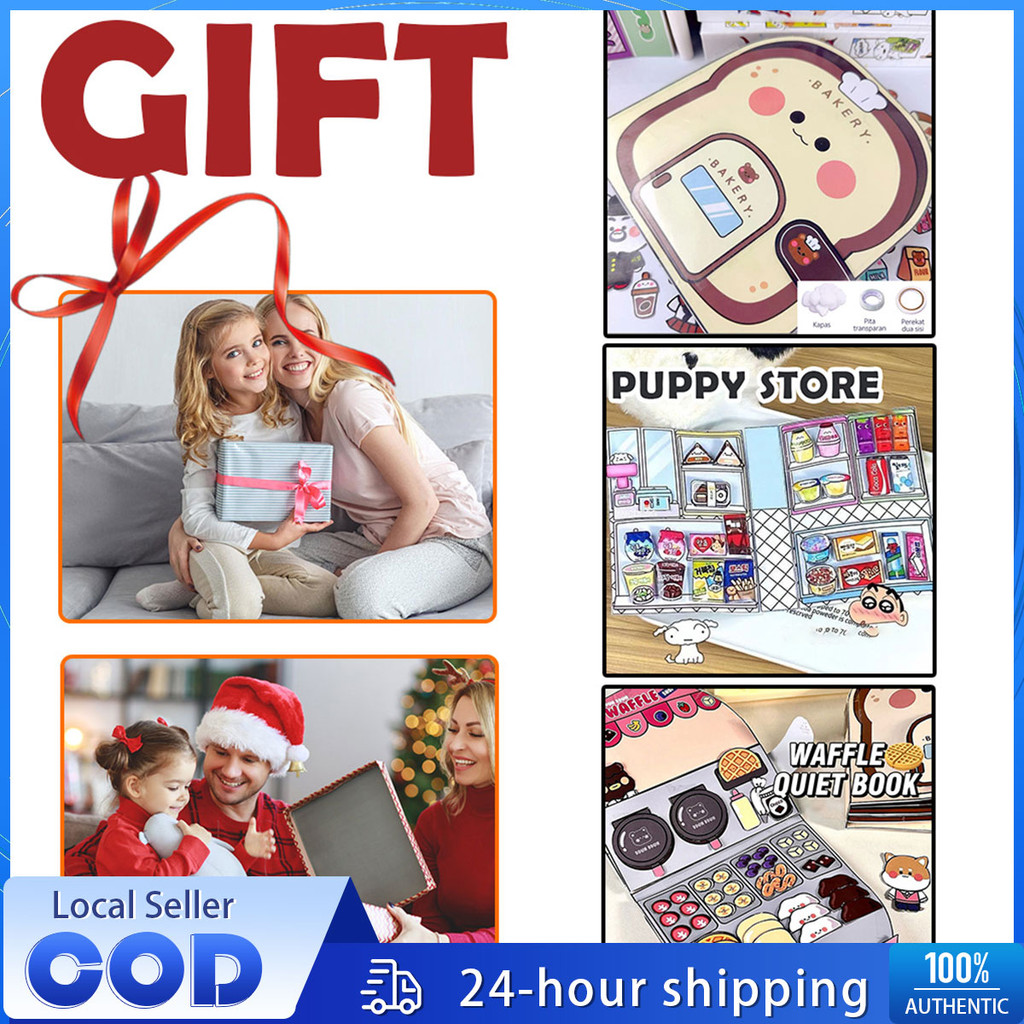 Free-Cut Quiet Book DIY Creative Paper Doll Book Handmade Dress-Up Game ...