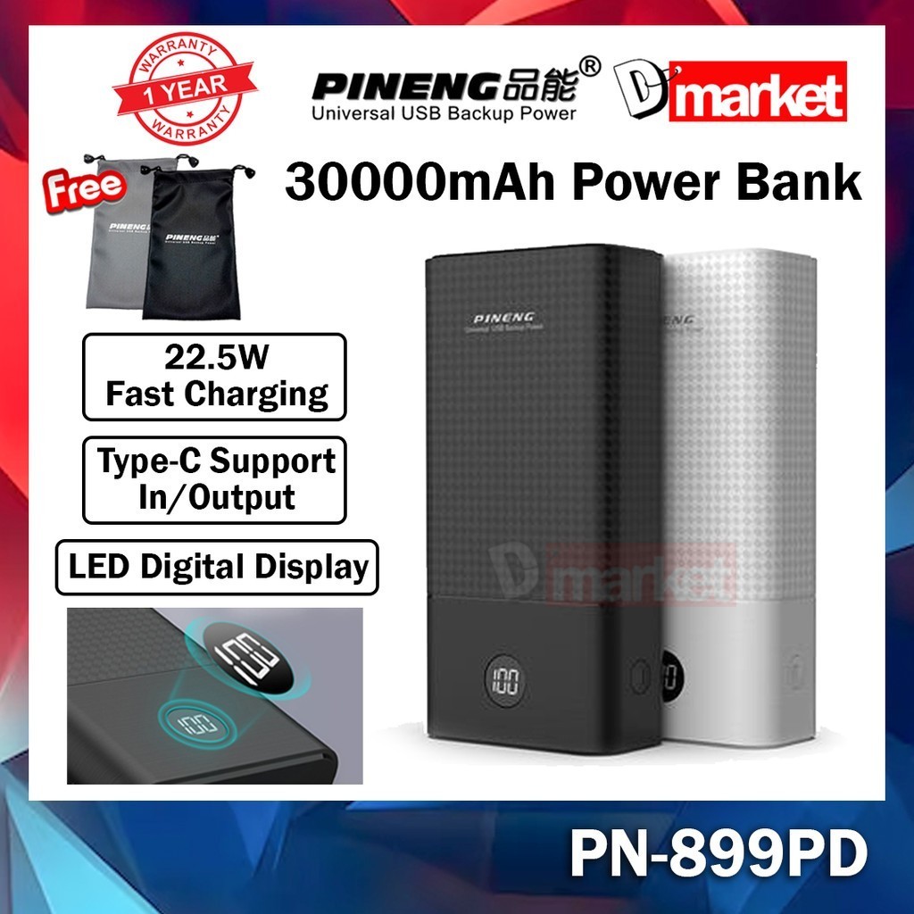 Pineng PN-899 30000mAh Powerbank 22.5W Fast Charging Power Bank PN899 ...
