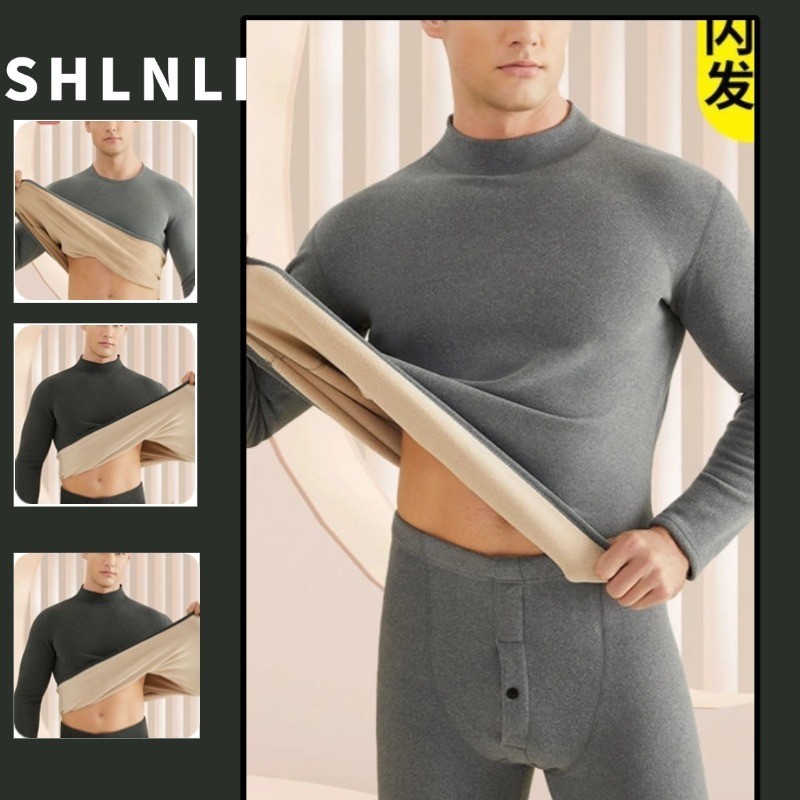 Men's and Women's Autumn and Winter Cashmere Thermal Underwear High ...