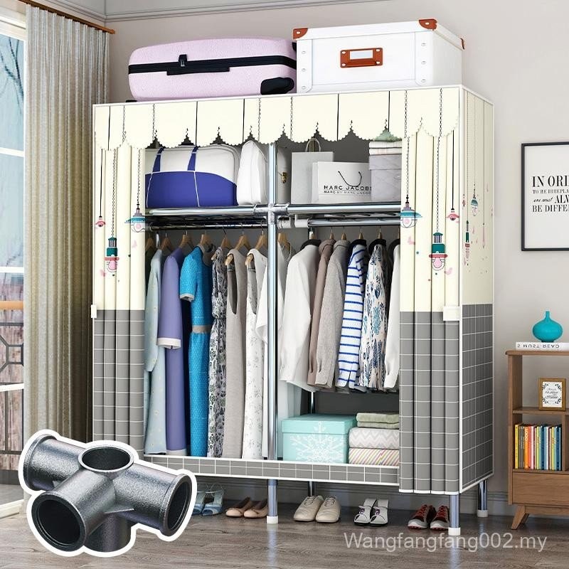 [COD]Portable Wardrobe With Alloy Joint And 20mm Steel Tube Clothes ...