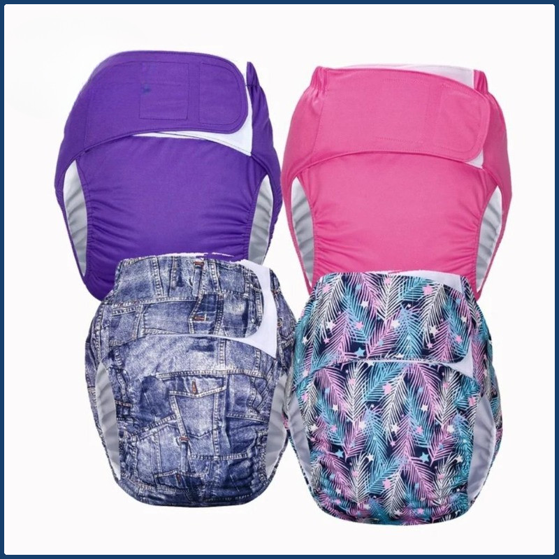 (Adult Care)Adjustable All In One Adult Cloth Diapers Prevent ...
