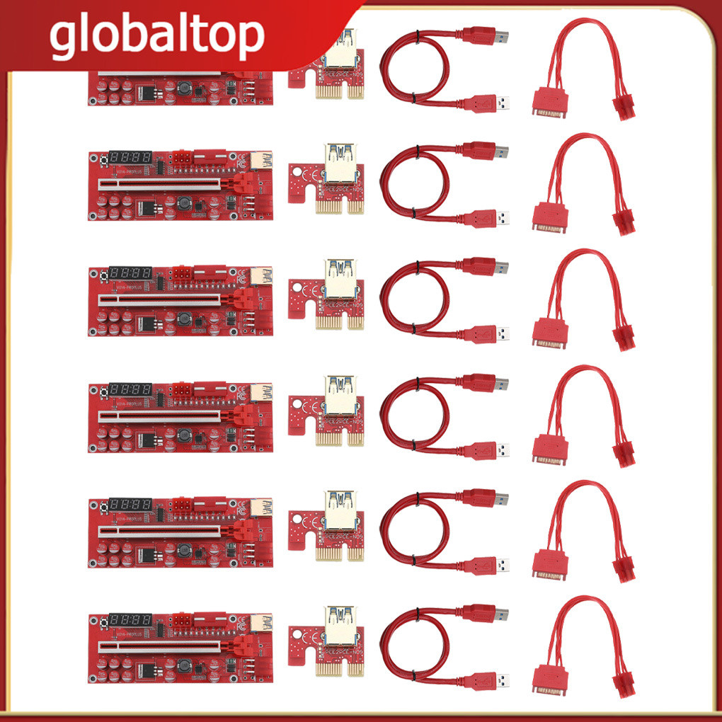 PCI-E 1X to 16X Adapter Board 10 Capacitor USB 3.0 Cable Extender Card ...